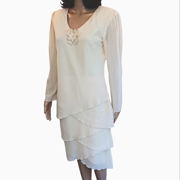 Patra | Dresses | Vintage Patra Tiered Chiffon Dress Nwt | Poshmark